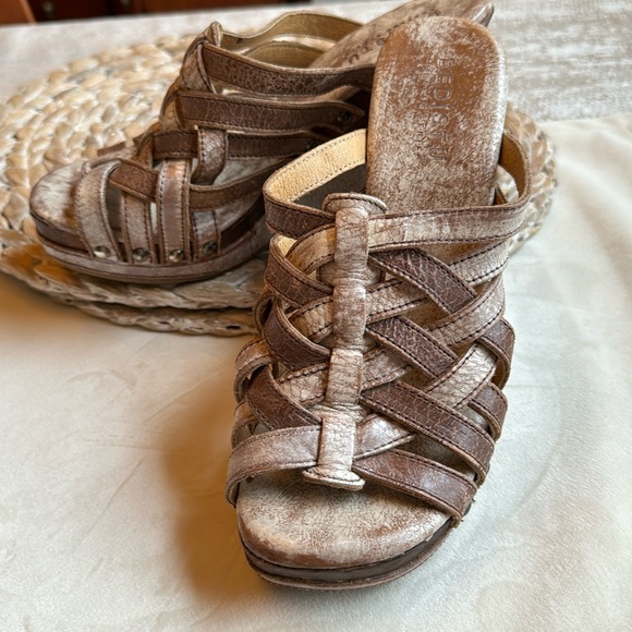 Bed Stu | Shoes | Bed Stu Tan Lux Gina Wedge Sandals | Poshmark